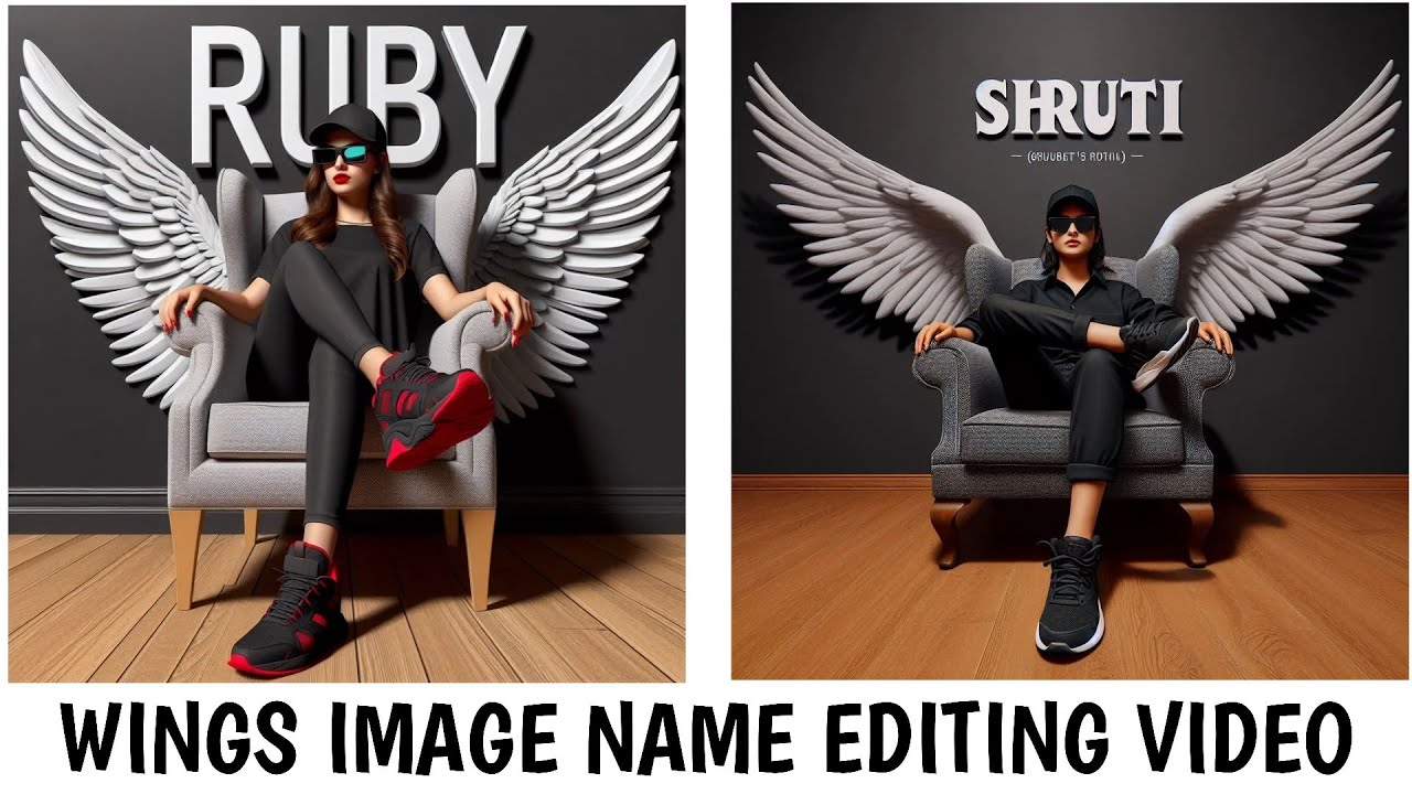 How To Create 3D Ai Wings Name Image Wings Image Name Editing Video ...