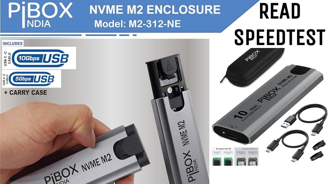 PIBOX INDIA NVME M2 SSD Enclosure With Realtek RTL9210 Chipset Read ...