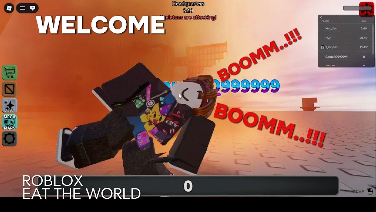 MINI MAP VS MEGA MAP ON EAT THE WORLD ROBLOX - YouTube