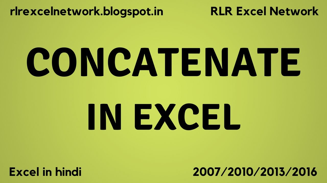 18 How To Use CONCATENATE Formula In Excel Hindi YouTube 18 How To Use CONCATENATE Formula In Excel Hindi YouTube
