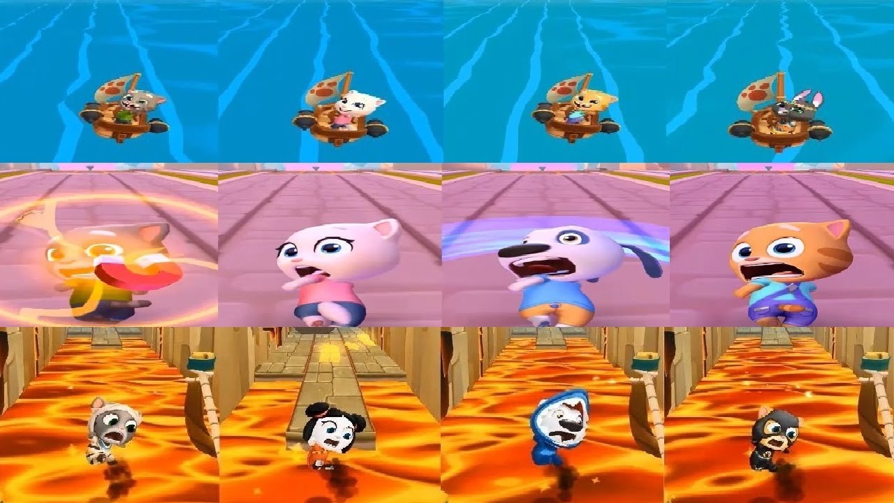 TALKING TOM GOLD RUN 1VS 2 2022 Becca VS Lucky Angela MUMMY TOM SHARK ...