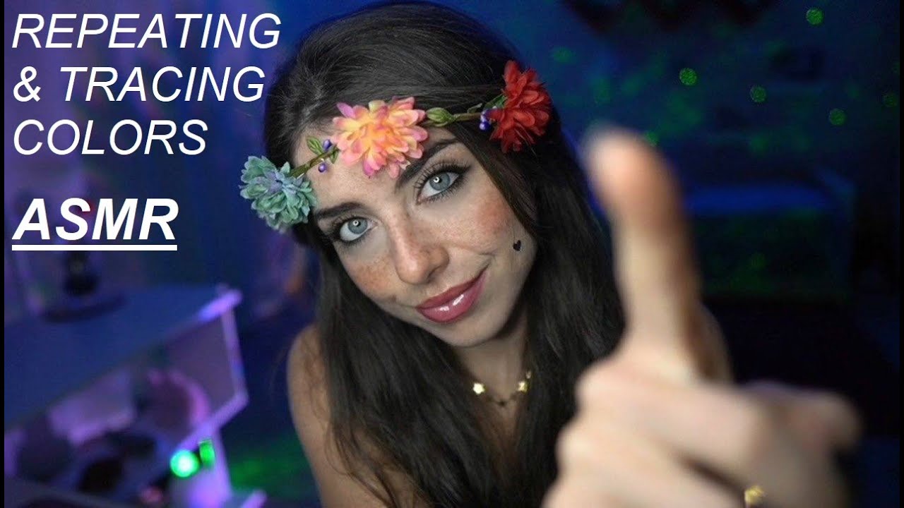 ASMR| REPEATING & TRACING COLORS (Soothing and slow whisper, crispy ...