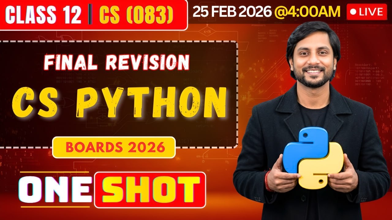 CBSE Class 12 CS Boards 2026 LIVE | Full Syllabus One Shot Revision ...