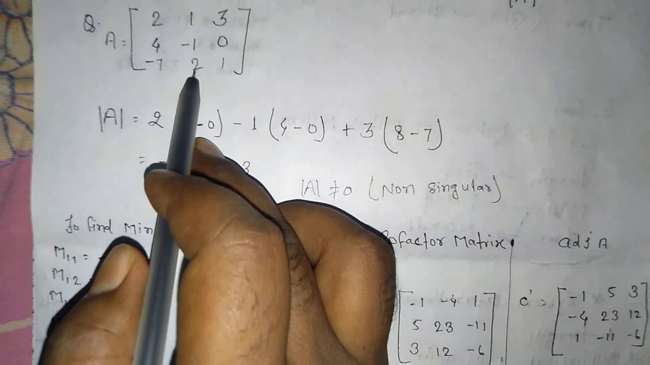 MATRIX - Find the inverse of matrices 3×3 order by-Gulshan sir - 06 ...