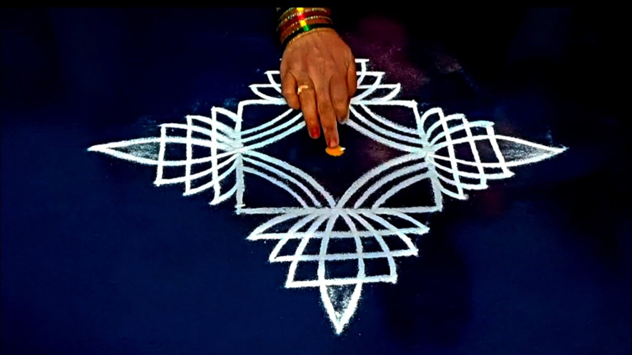 Easy padi kolam 🌹 Simple beginners kolam - YouTube