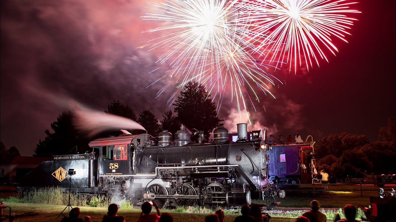 Wilmington and Western's July 4th Fireworks Special, featuring steam ...