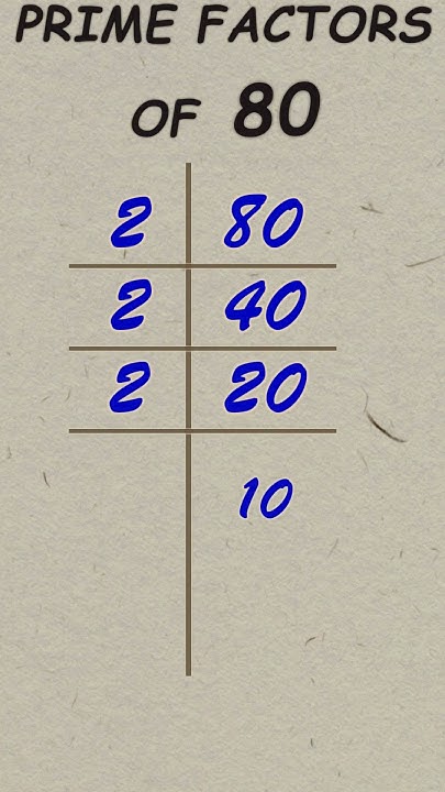 Prime Factors of 80 / Prime factorisation / #shorts / #primefactor ...