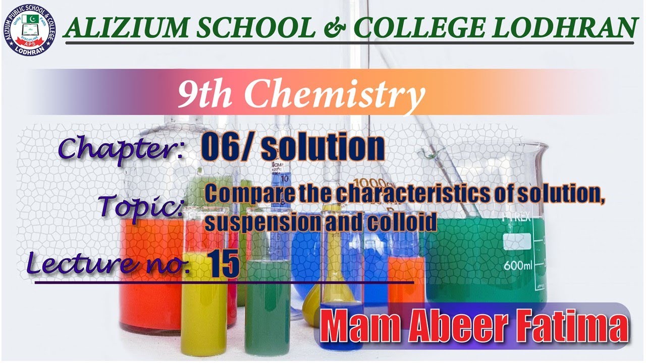 Compare the characteristics of solution Chapter 06 Lecture no 15 9th ...