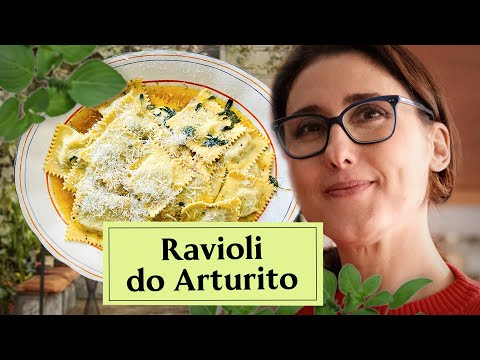 Ravioli de verdes e ricota, manteiga e sálvia