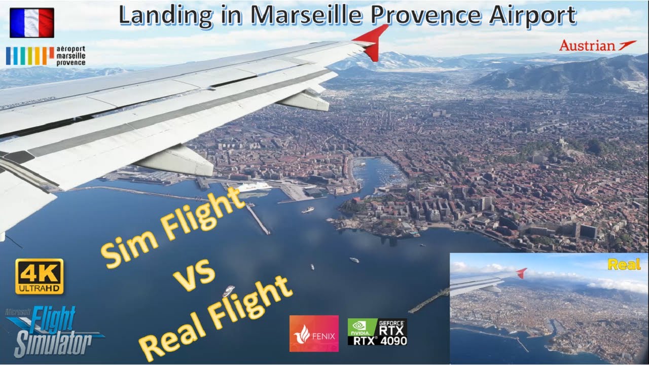 FS 2020 - Sim Flight vs Real Flight - Landing in Marseille Provence ILS ...