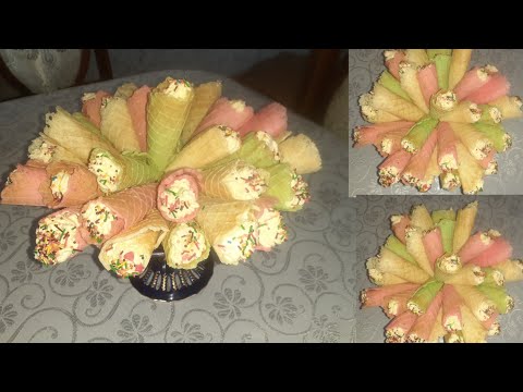 Çox dadlı, sərfəli və rəngarəng kremli vafli(TRUBUÇKA) resepti - Mütləq sınayın 😋