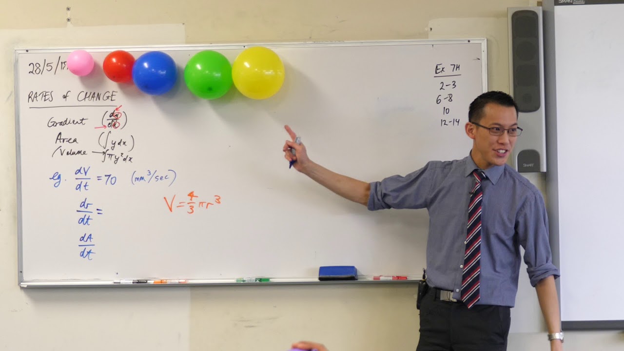 Related Rates of a Balloon (2 of 3: Introducing the derivatives) - YouTube