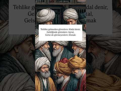 Tehlike gelmeden görenlere Abdal denir, Geldiğinde görenlere Aptal, Gelse de görmeyenlere Ahmak.