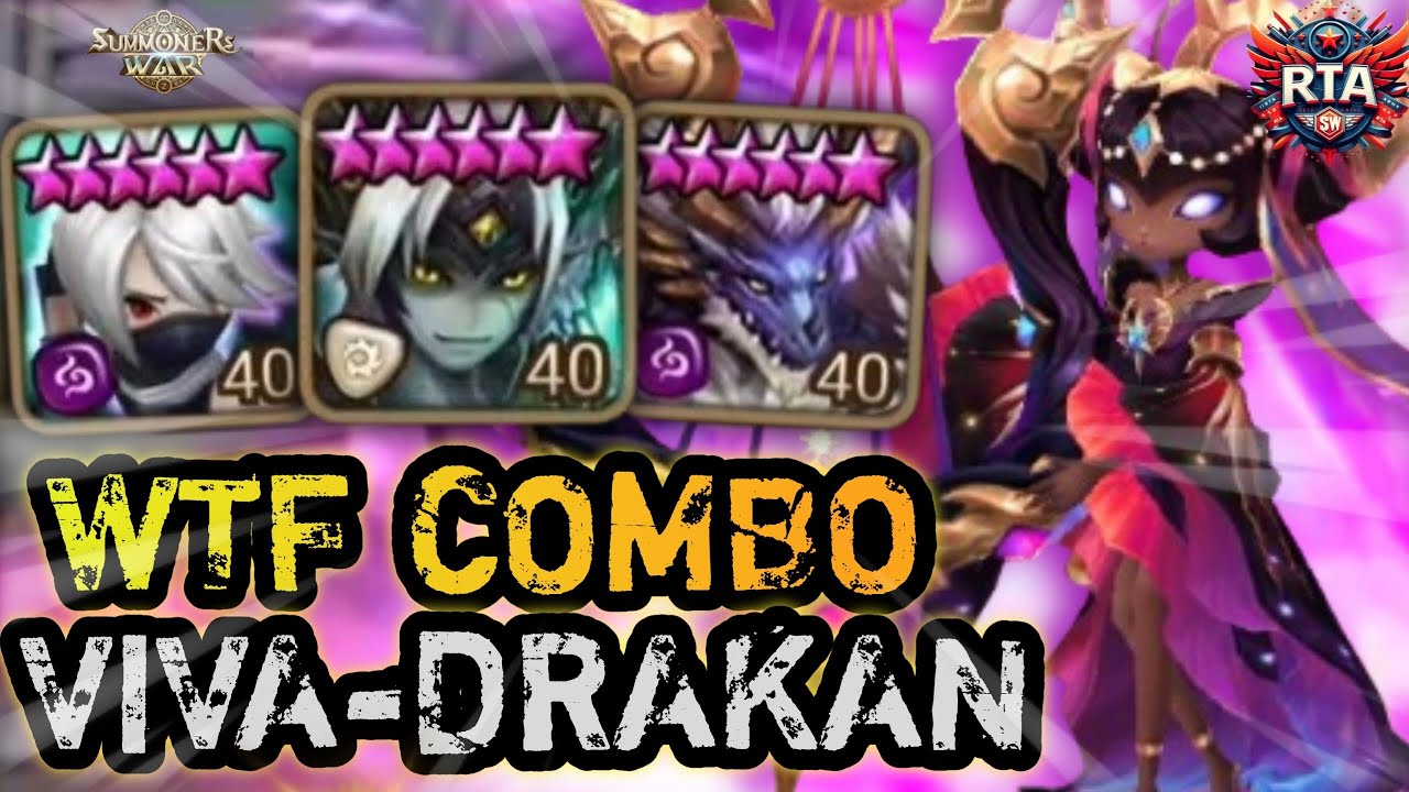 300 IQ COMBO! VIVA-DRAKAN-LUCITER - Summoners War RTA - YouTube