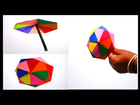 Origami Umbrella Making | Paper Umbrella Making | No glue paper craft. - YouTube