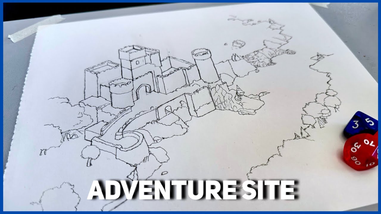 Castle Adventure Site - Pencil Tracing (Mystic Warriors RPG) - YouTube