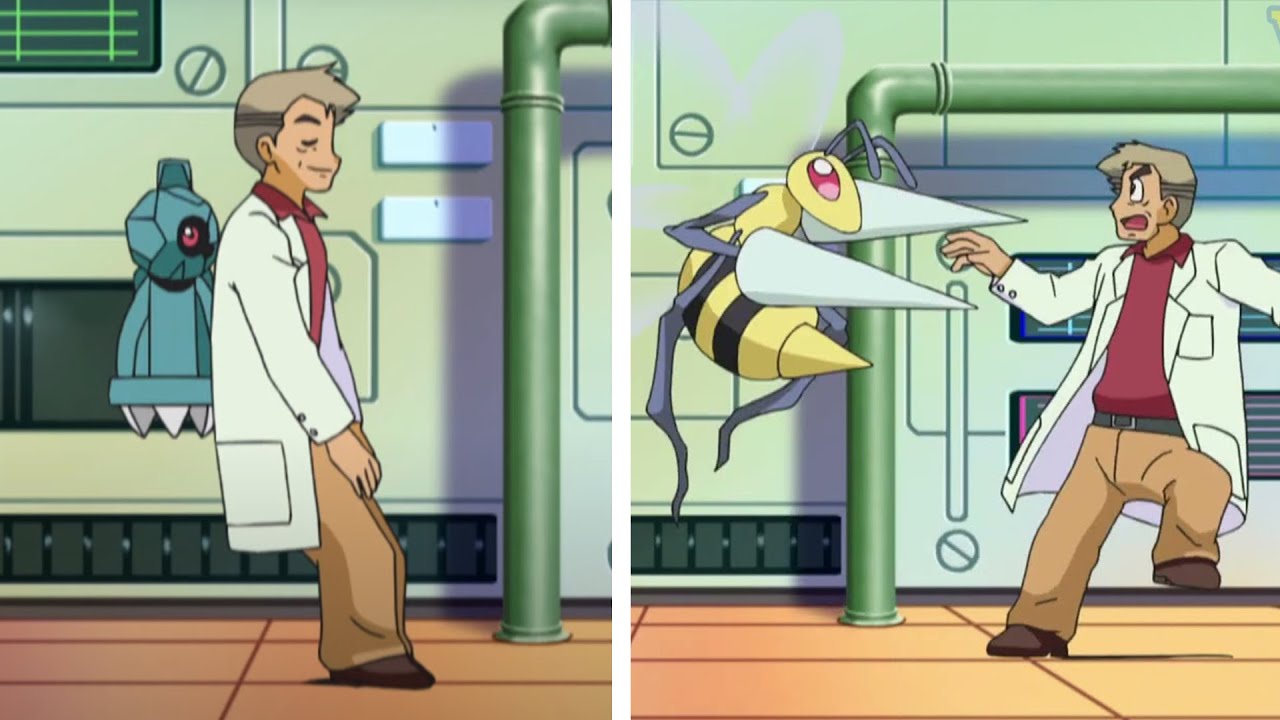 Beldum - Beedrill attacks Professor Oak - Professor Oak Funny Moments ...