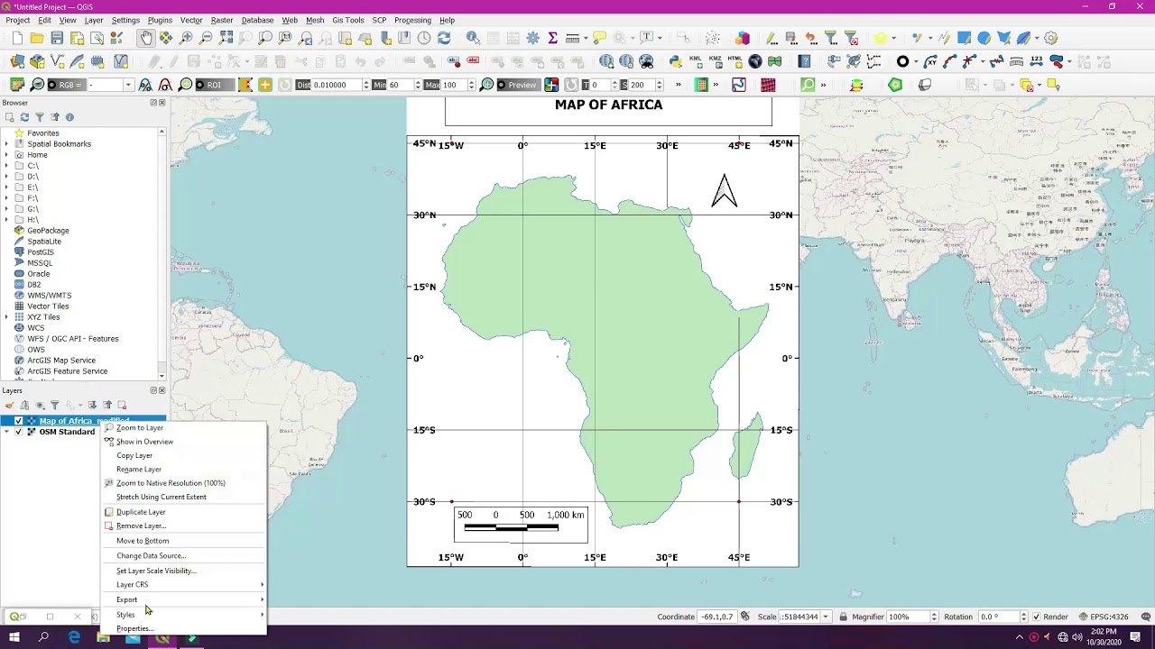 QGIS: GEOREFERENCING OF MAP OF AFRICA - YouTube
