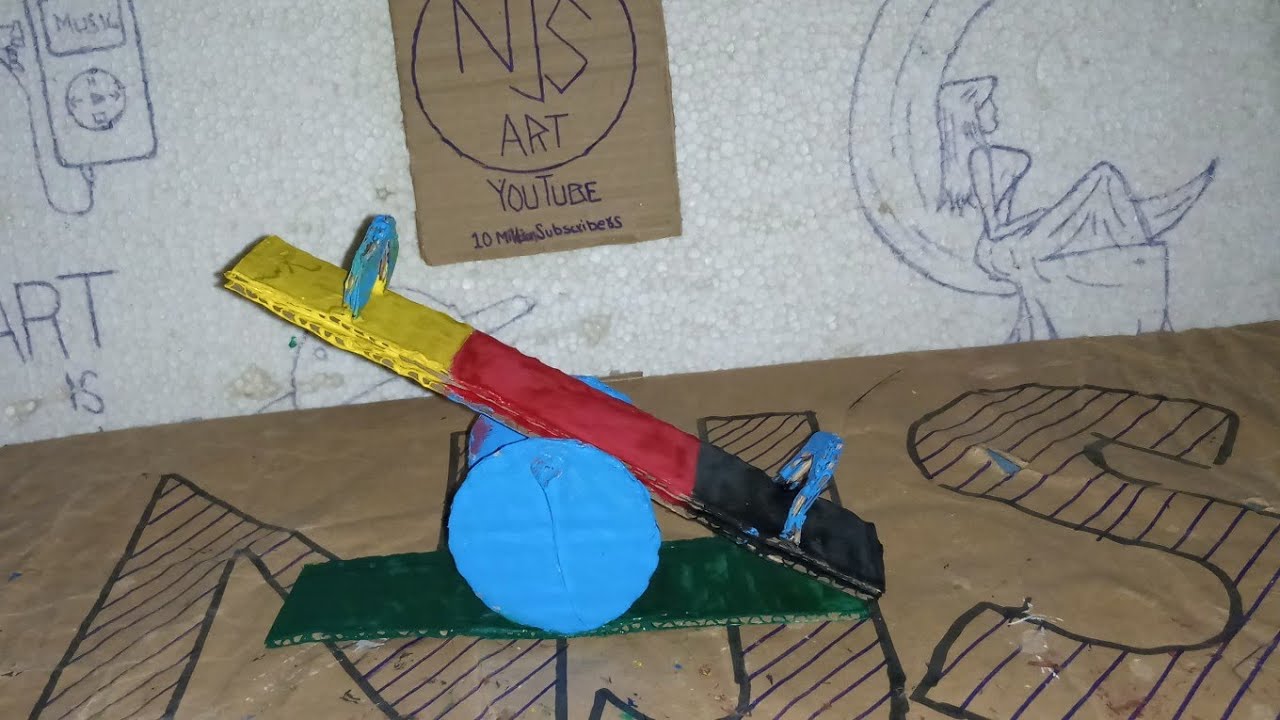 How to make cardboard see saw l NJS l - YouTube