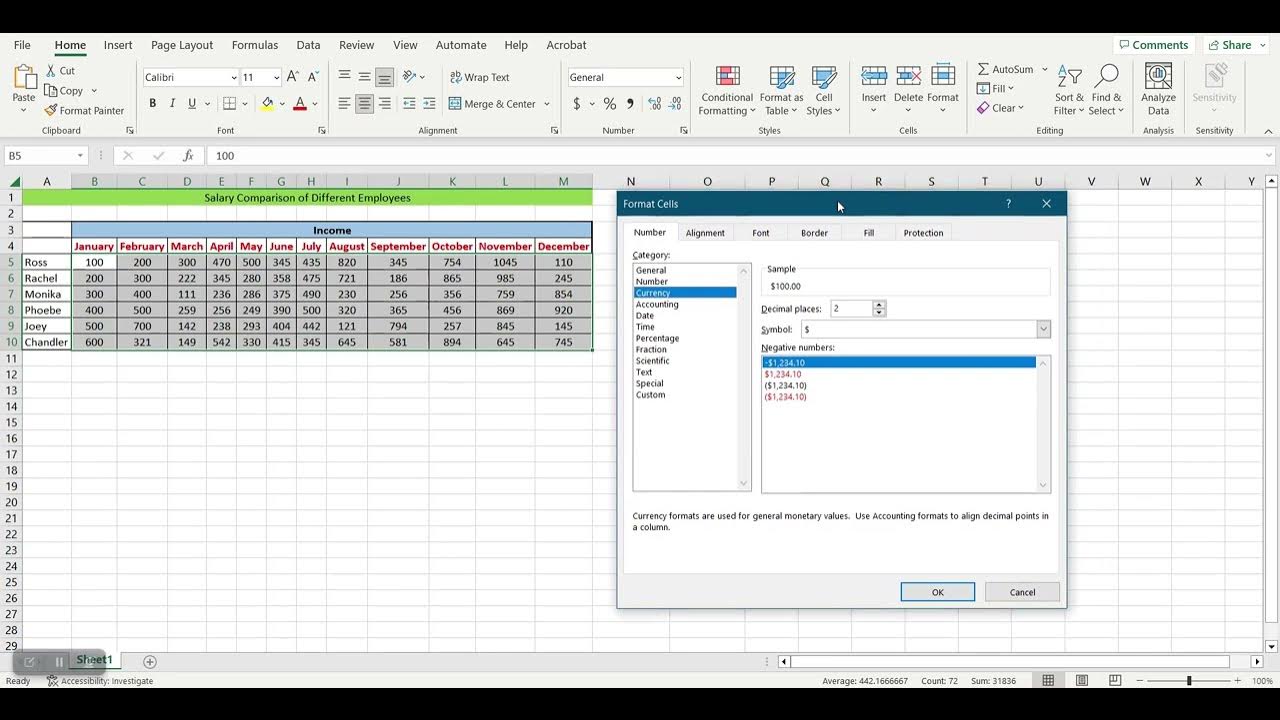 How to add currency to cells in MS Excel - YouTube