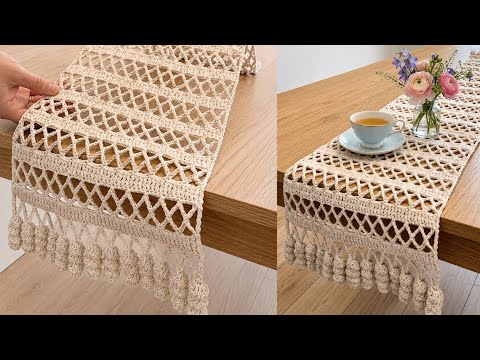 WOW😍Super Crochet Table Runner Pattern for Beginners step by step 💯✅