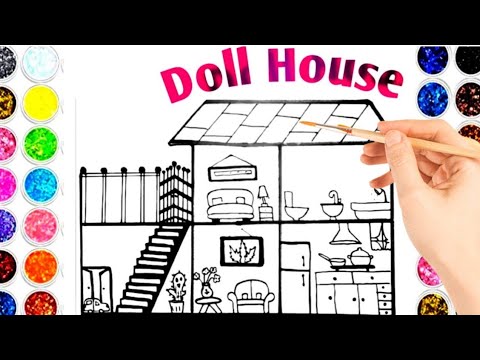 Doll House Drawing for Kids and Toddlers | Easy Art for kids - YouTube