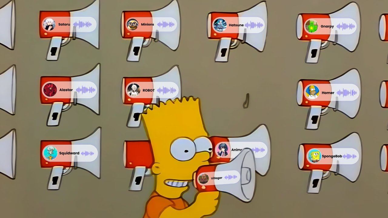 The Simpsons Voice changer | Bart's Megaphone Testing but with Voice ...