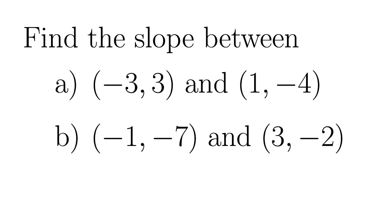 Finding the Slope Between Two Points - YouTube