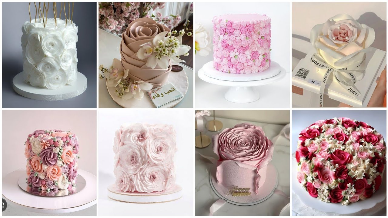 Rose Cake design/ Rose Cake/ Rose Cake Decoration ideas for Rose Lovers ...