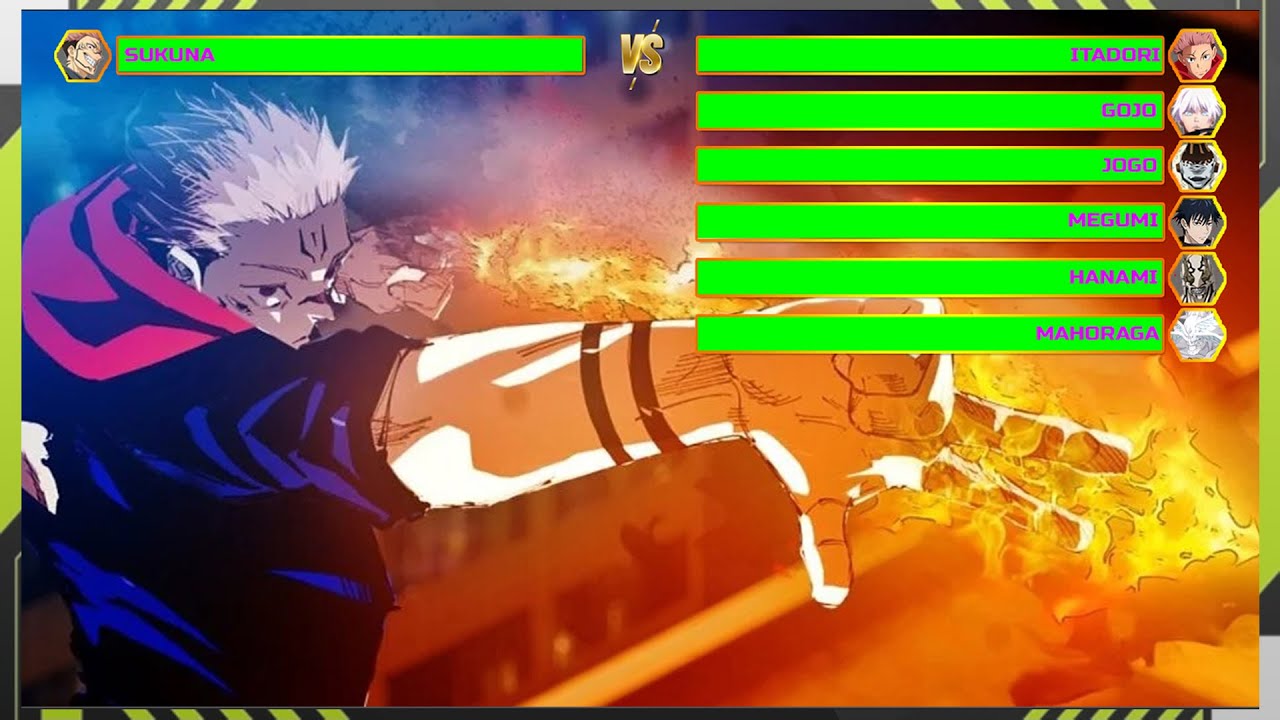 Sukuna All Fight Scenes With Healthbars💥Jujutsu Kaisen 💥 - YouTube