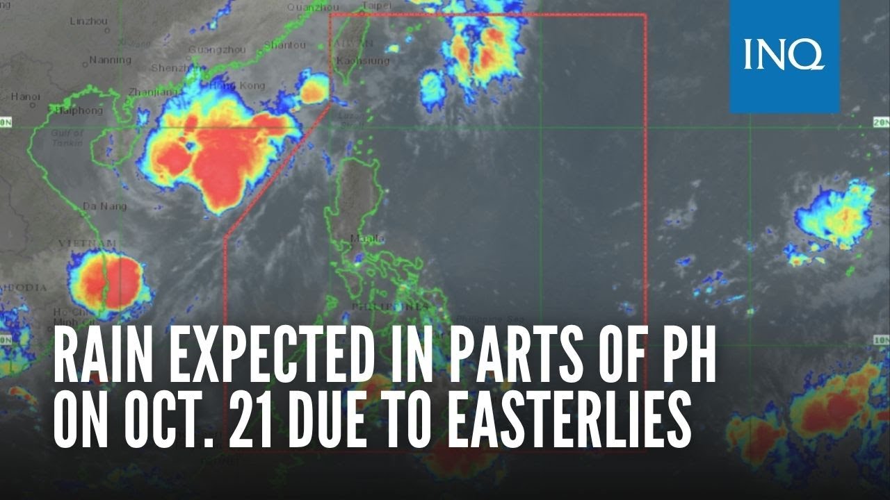 Rain expected in parts of PH on Oct. 21 due to easterlies - YouTube
