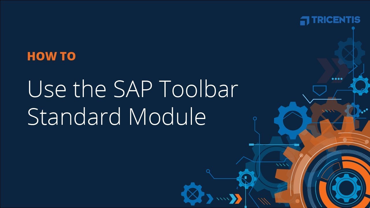 How To Use The Sap Toolbar Standard Module Youtube
