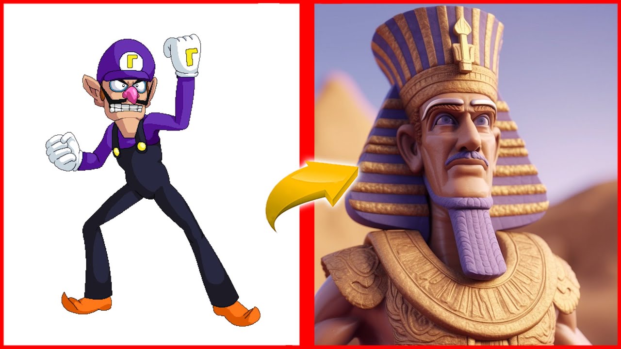 Super Mario Bros all Characters as PHARAOH 2023 | Mario Characters In ...