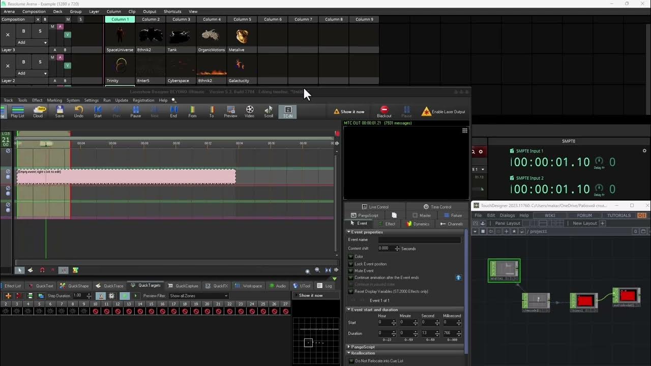 Pangolin Beyond + Resolume Arena timecode - YouTube