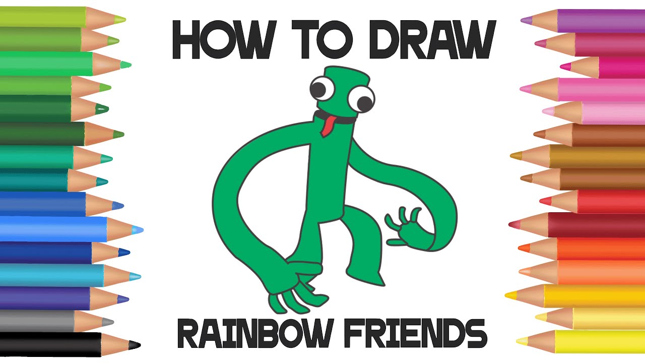 How to draw Green from Rainbow Friends - Step by Step.(Slow Version ...