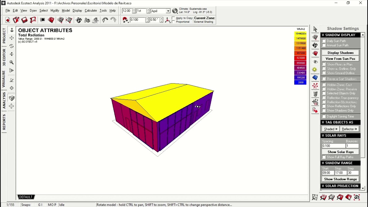 ECO5 - Análisis de Radiación Solar en Ecotect - YouTube