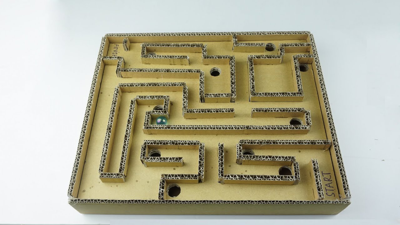 How To Make A Board Game Marble Labyrinth from Cardboard - YouTube