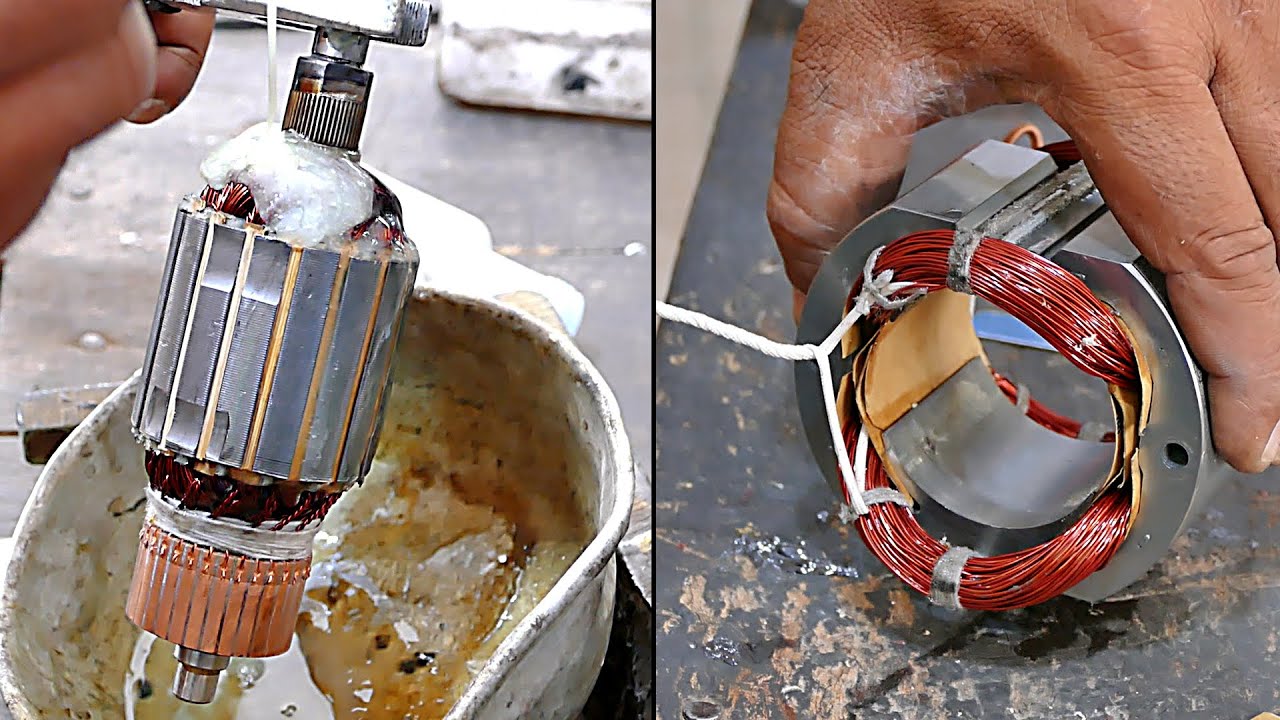 Rewinding Armature & Stator of a Circular Saw | Repairing of a Electric ...