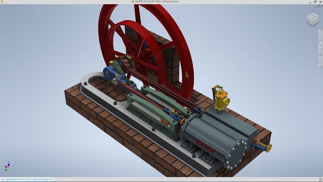 AUTODESK INVENTOR MAQUETA DE UNA MÁQUINA DE VAPOR DE 60 HP CON 4 ...