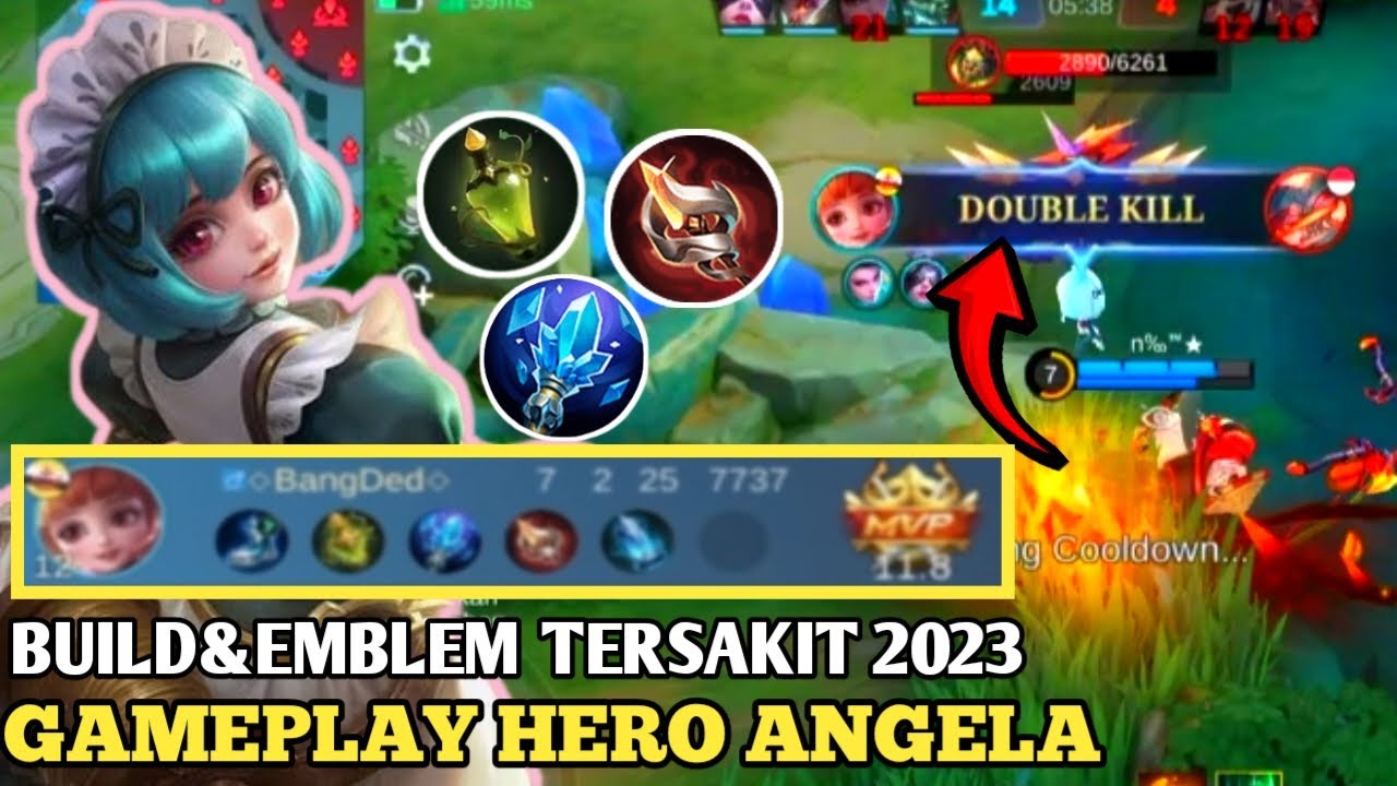GAMEPLAY HERO ANGELA BUILD&EMBLEM TERSAKIT 2023-MOBILE LEGENDS-BANG DED ...