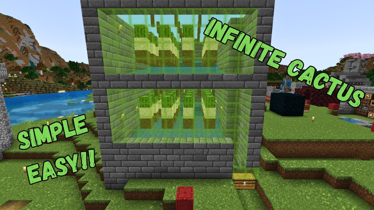 SIMPLE 1.20 AUTOMATIC CACTUS FARM TUTORIAL in Minecraft Bedrock - YouTube
