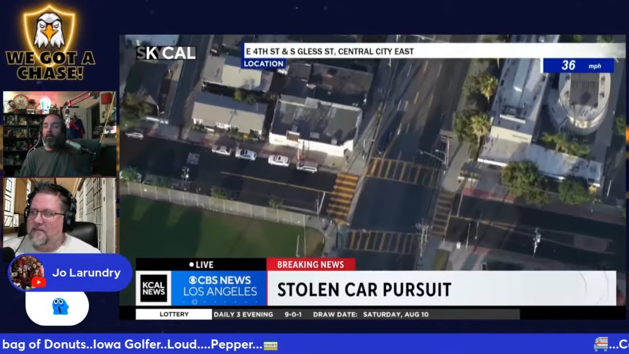Live Police Chase Of A Stolen car IN LA - YouTube