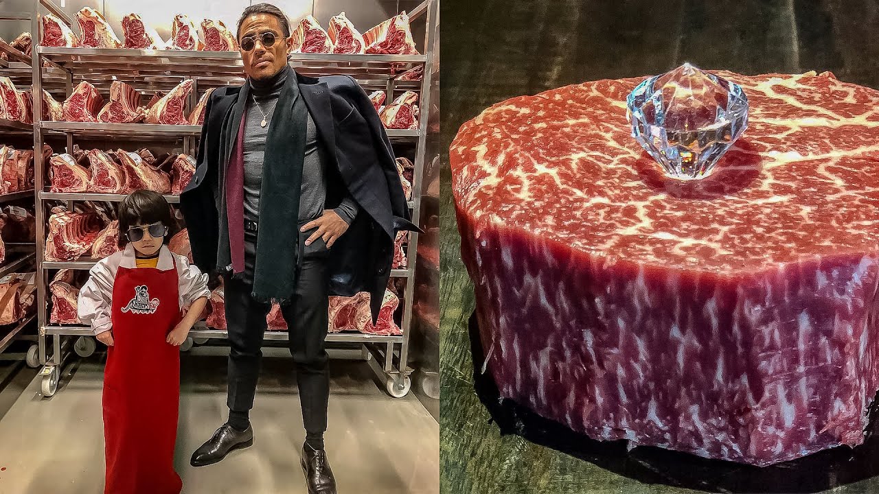 Salt Bae Cutting The Best Meat in Nusret Dubai! #15 - YouTube