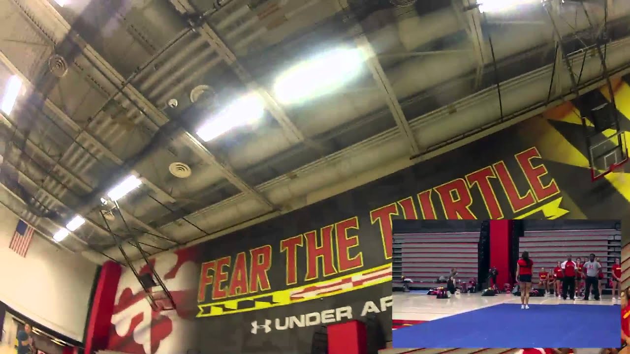 Cheerleader GoPro shows what it's like to get tossed in the air - YouTube