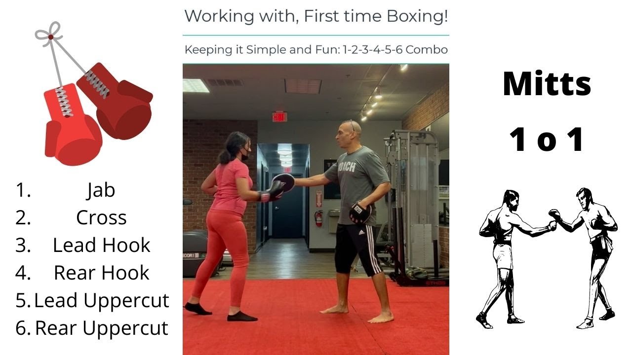 First Time Boxing, beginners 101, Mitts Combo 1 2 3 4 5 6 #boxing #fypシ ...