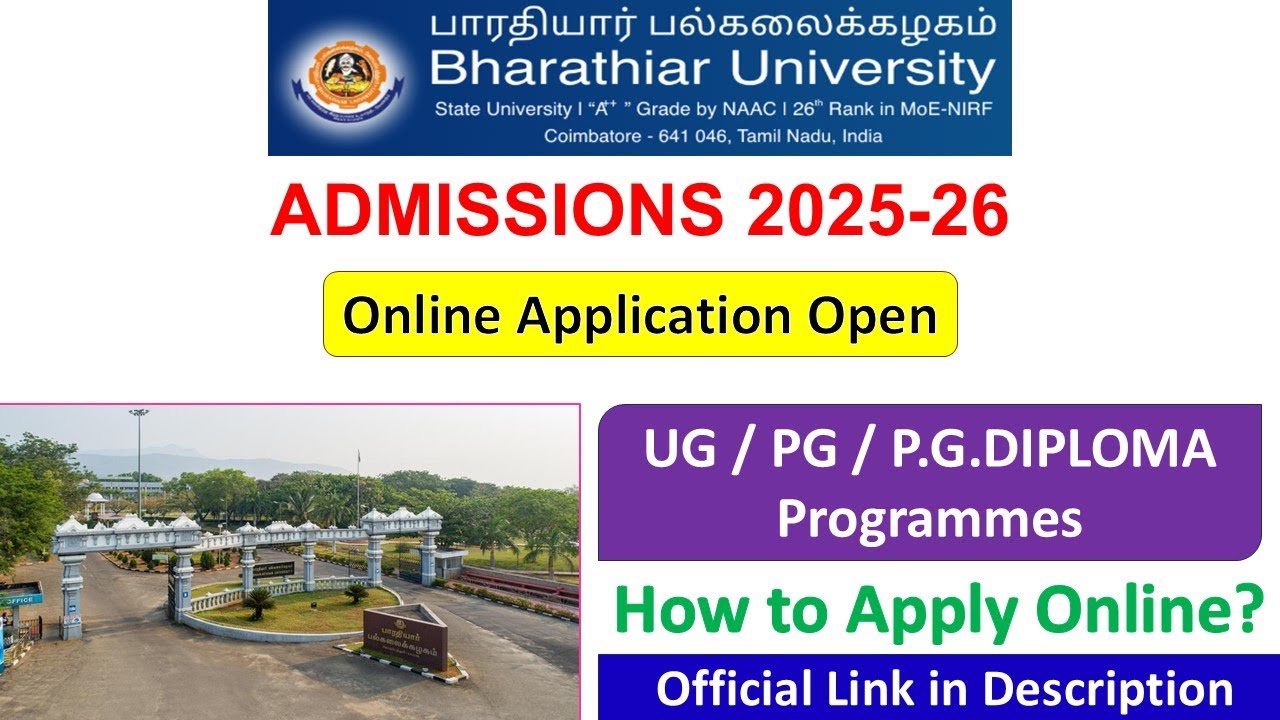 Bharathiar University Admissions 2025 #bharathiaruniversity #bharathiar #university # ...