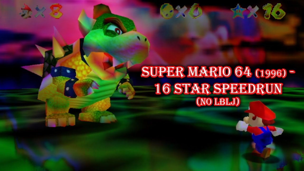 Super Mario 64 (1996) - 16 Star Speedrun (No LBLJ) - YouTube