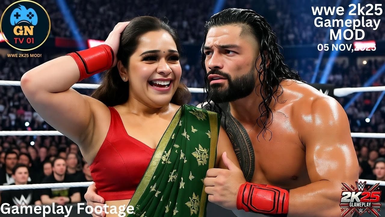 WWE 2K25 - Roman Reigns vs. Indian Diva Priya Sing | Intergender Match ...