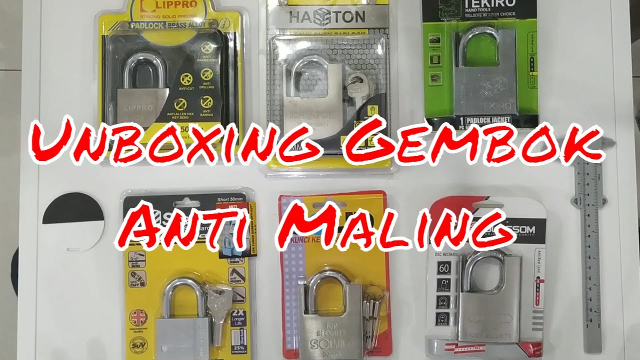 Unboxing Gembok Solid, Lippro, Tekiro, Hasston , Sherlock dan Blossom ...