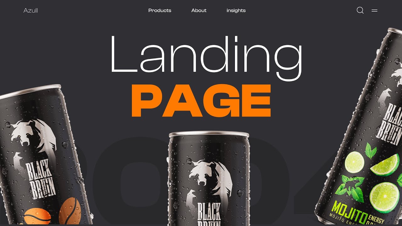 Figma energy drinks landing page | easy half scroll effect ...